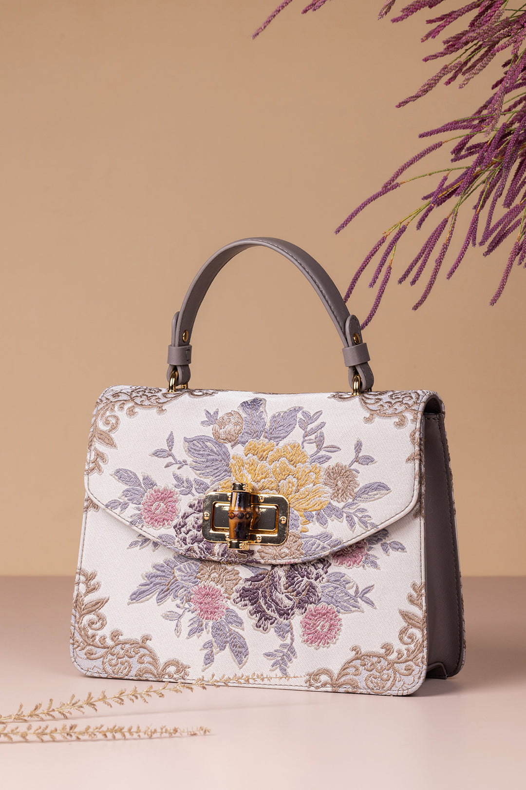 Hydrangea-Ivory Leather Shoulder Bag – The Leather Garden